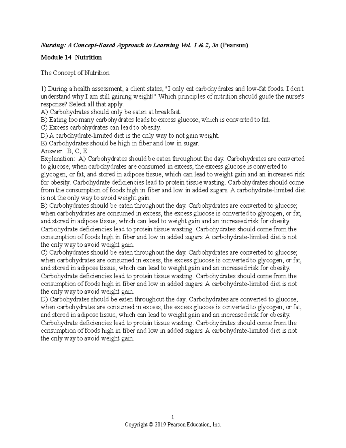 Module 14 test bank - Nursing: A Concept-Based Approach to Learning Vol ...