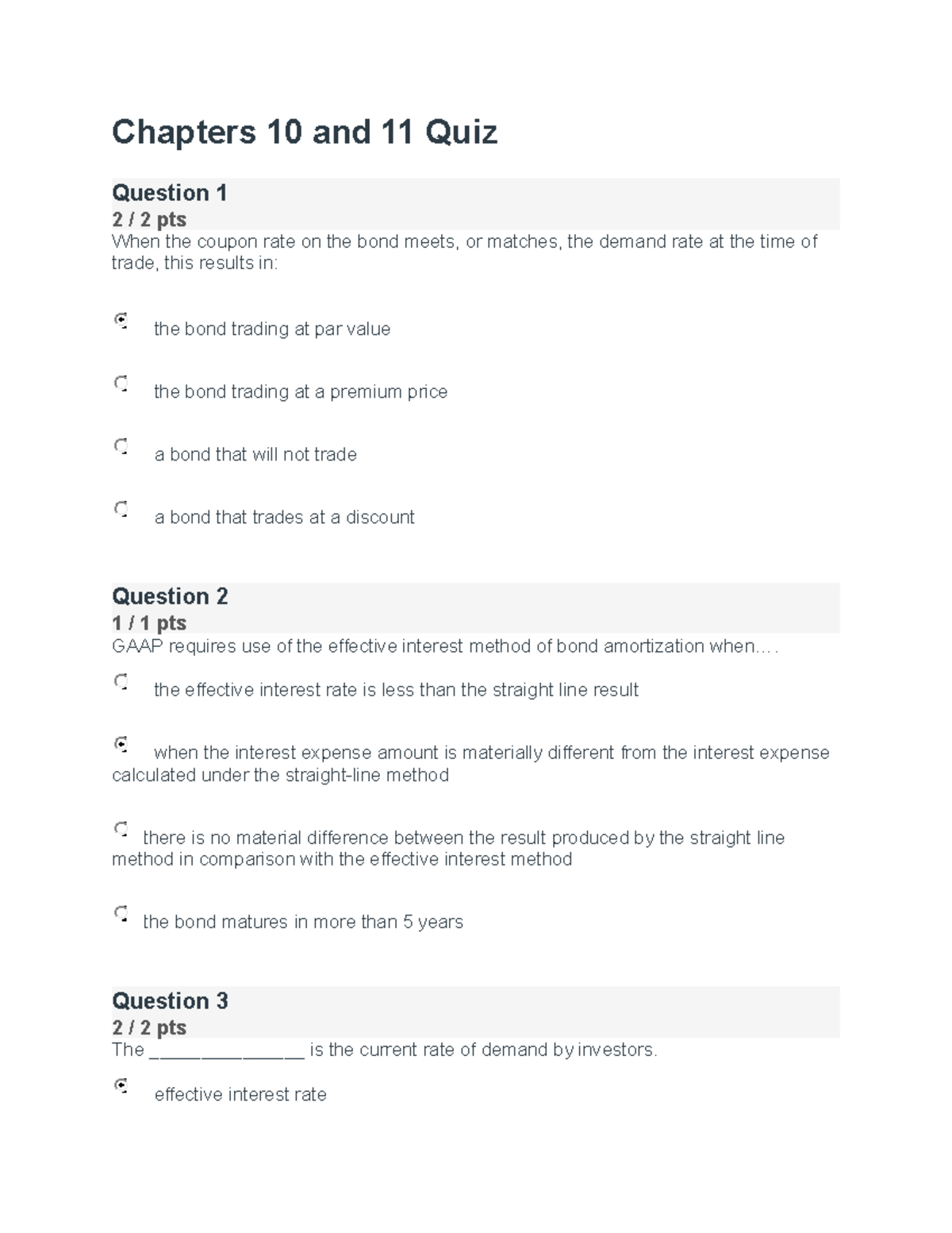 Ch 10 and 11 quiz - ch 10 & 11 quiz - Chapters 10 and 11 Quiz Question ...