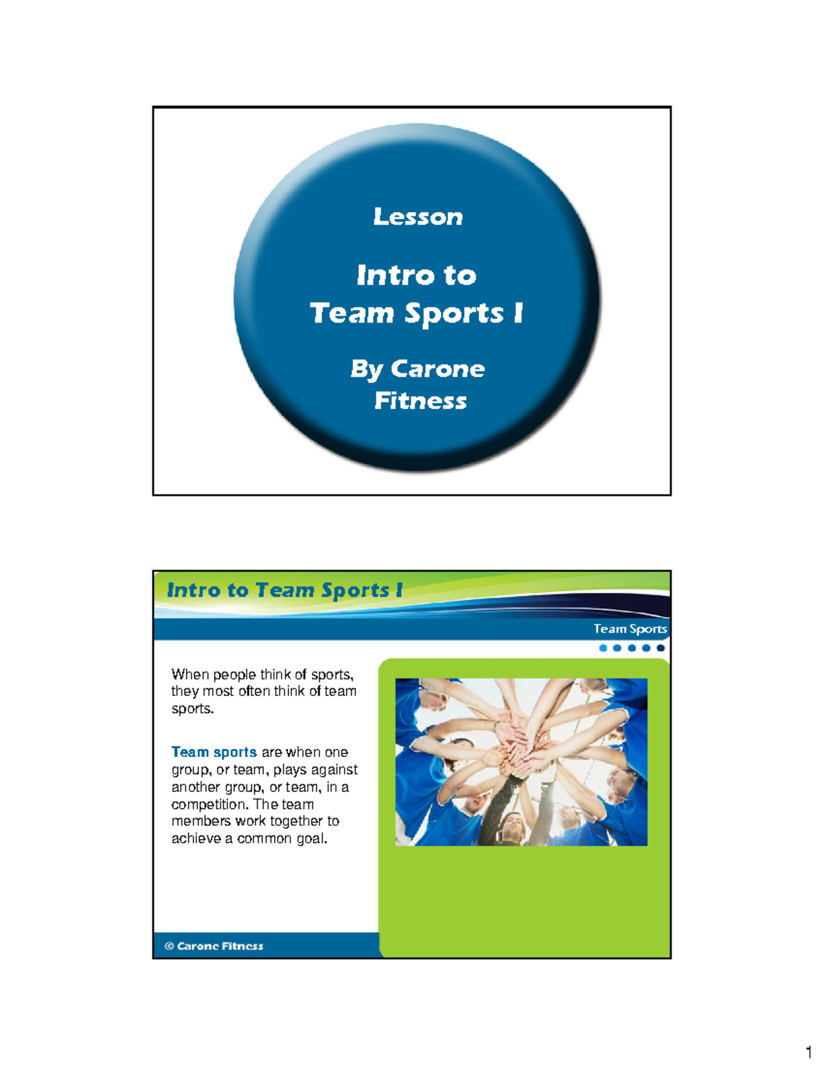 3 2teamsports I - You can do it - Lesson Intro to Team Sports I By ...