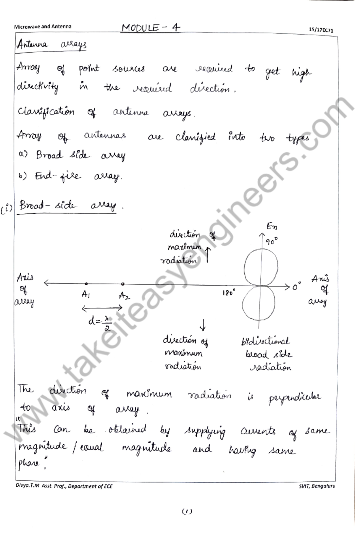 Module 4 notes (1) (1)-1-8 - Microwave and Antenna 4 Antenna arrays ...