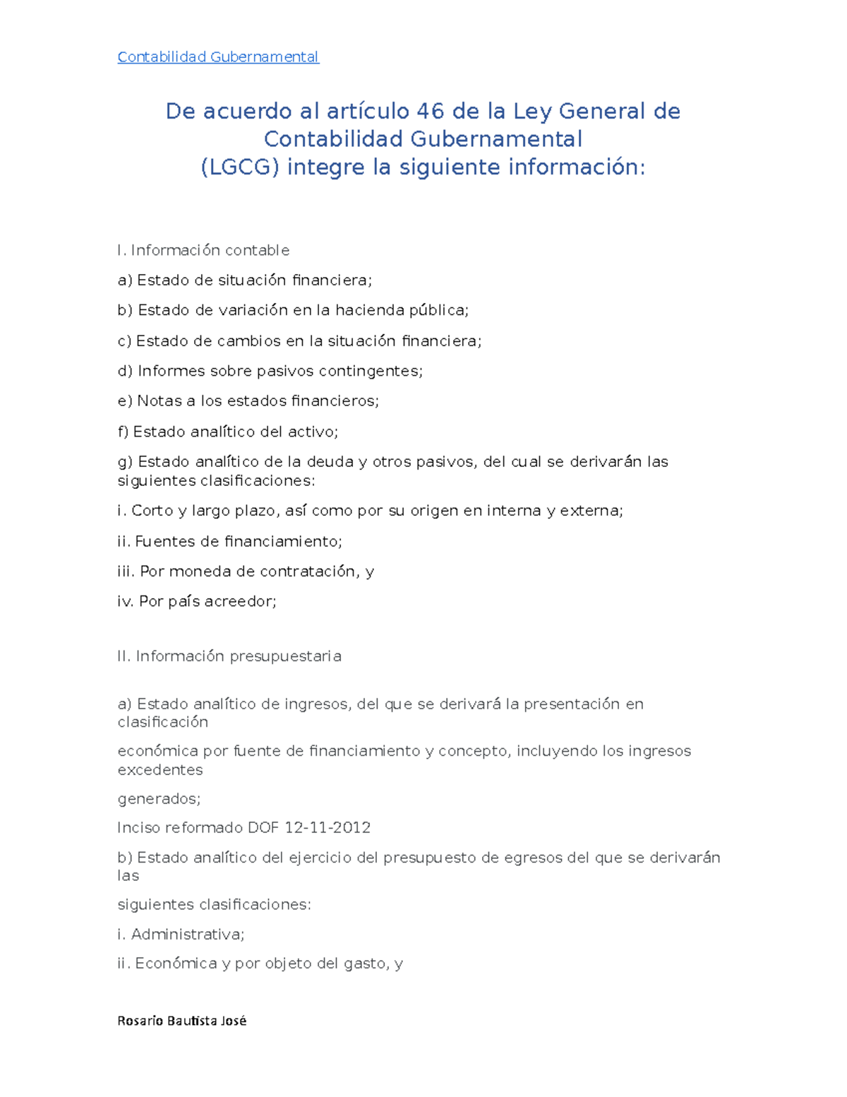 Articulo 46 LEY General DE Contabilidad Gubernamental - Contabilidad ...