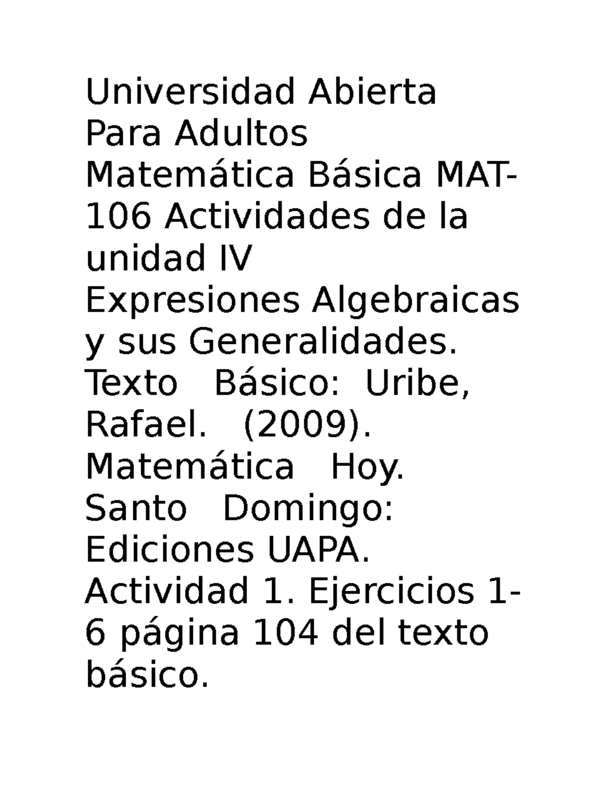 Matematica 4 - matemática básica - Universidad Abierta Para Adultos ...