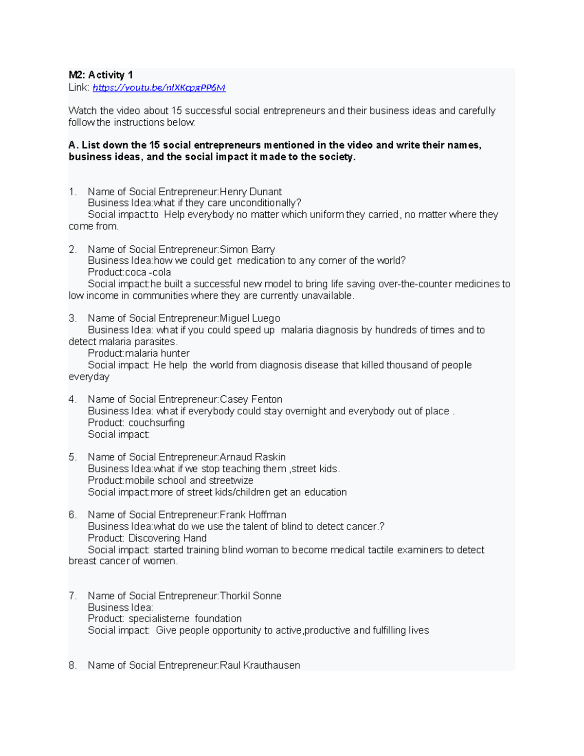 M2-Activity 1 - activity - M2: Activity 1 Link: youtu/nlXKcpgPP6M Watch ...