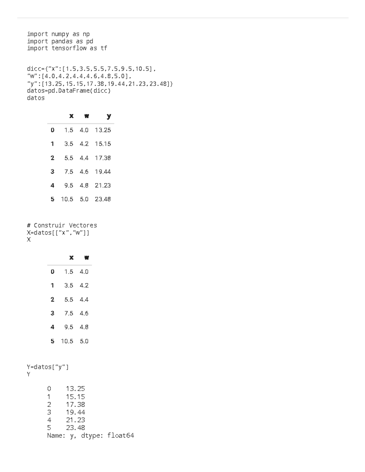Clase jueves.ipynb - Colaboratory - import numpy as np import pandas as pd import tensorflow as ...