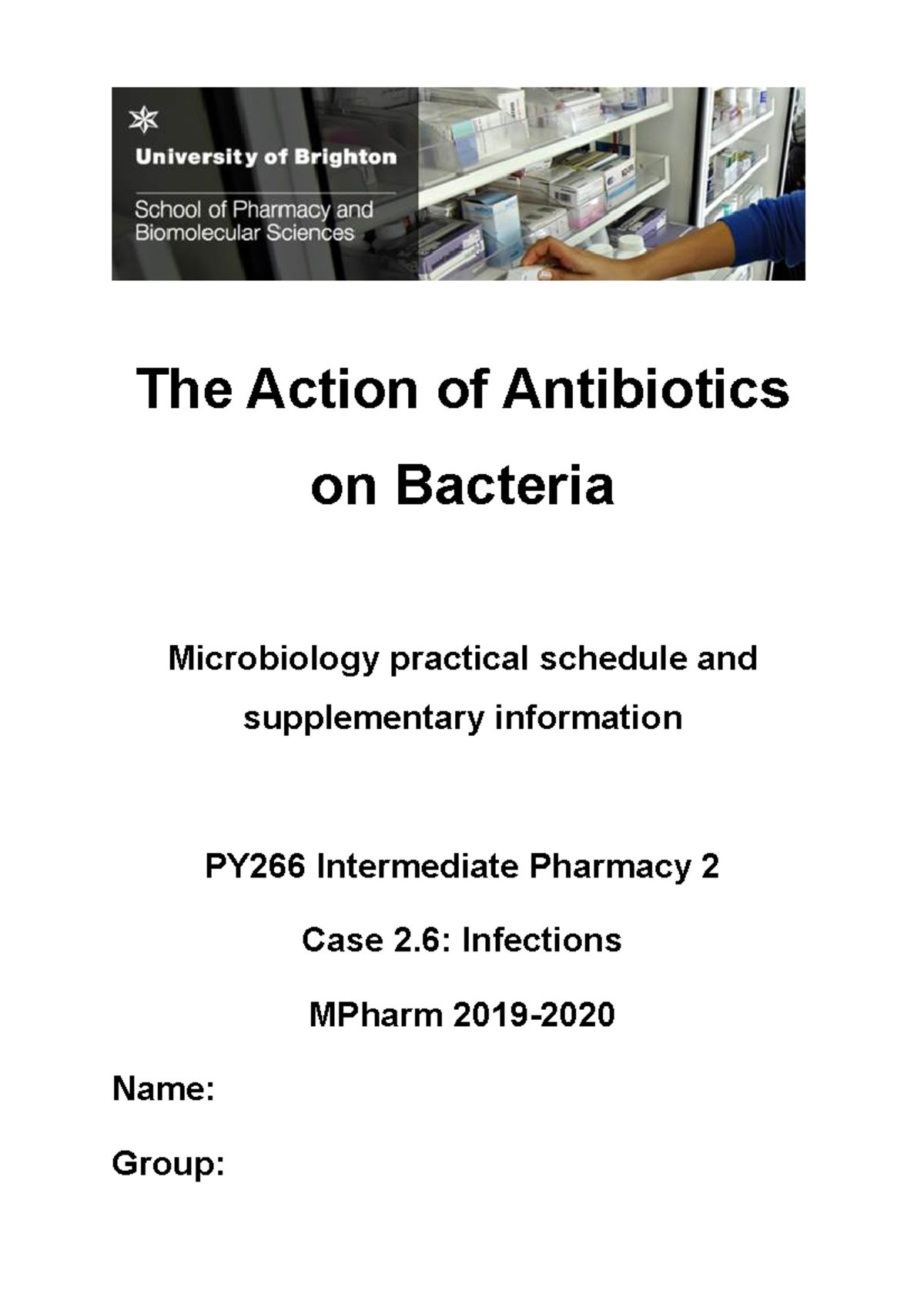 Infections case micro lab schedule student vfinal for printing 02 - The ...