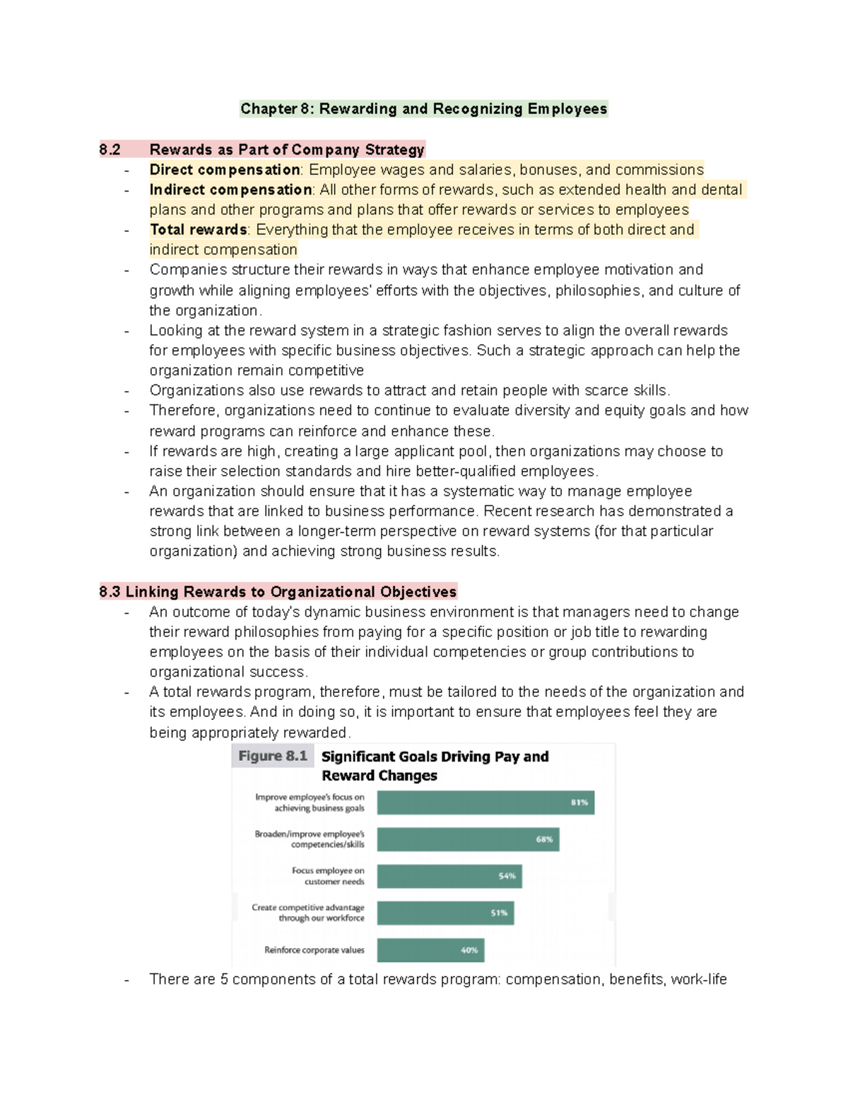 CMHR523 - Week 10 Reading - Chapter 8: Rewarding and Recognizing ...