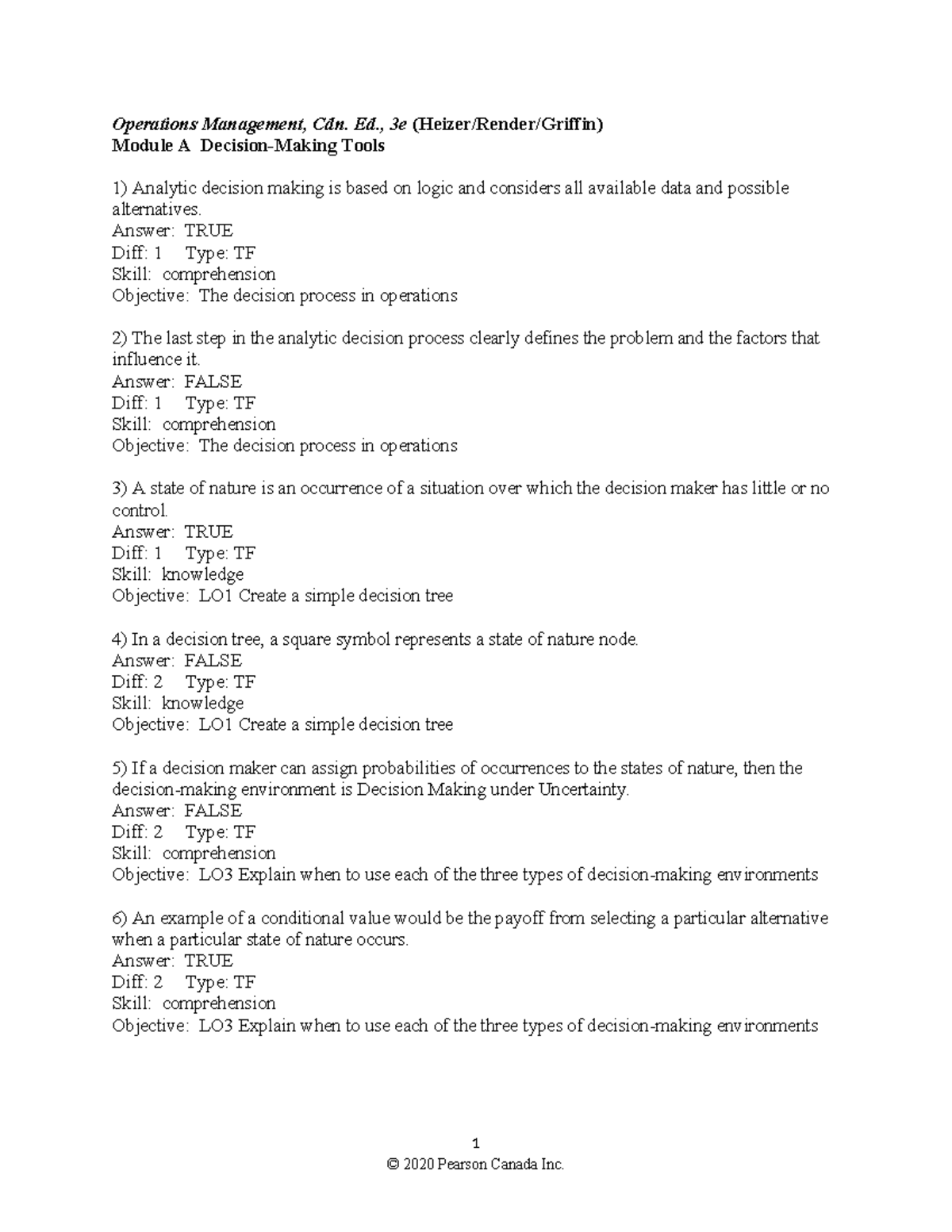 Module a - Operations Management, Cdn. Ed., 3e (Heizer/Render/Griffin ...