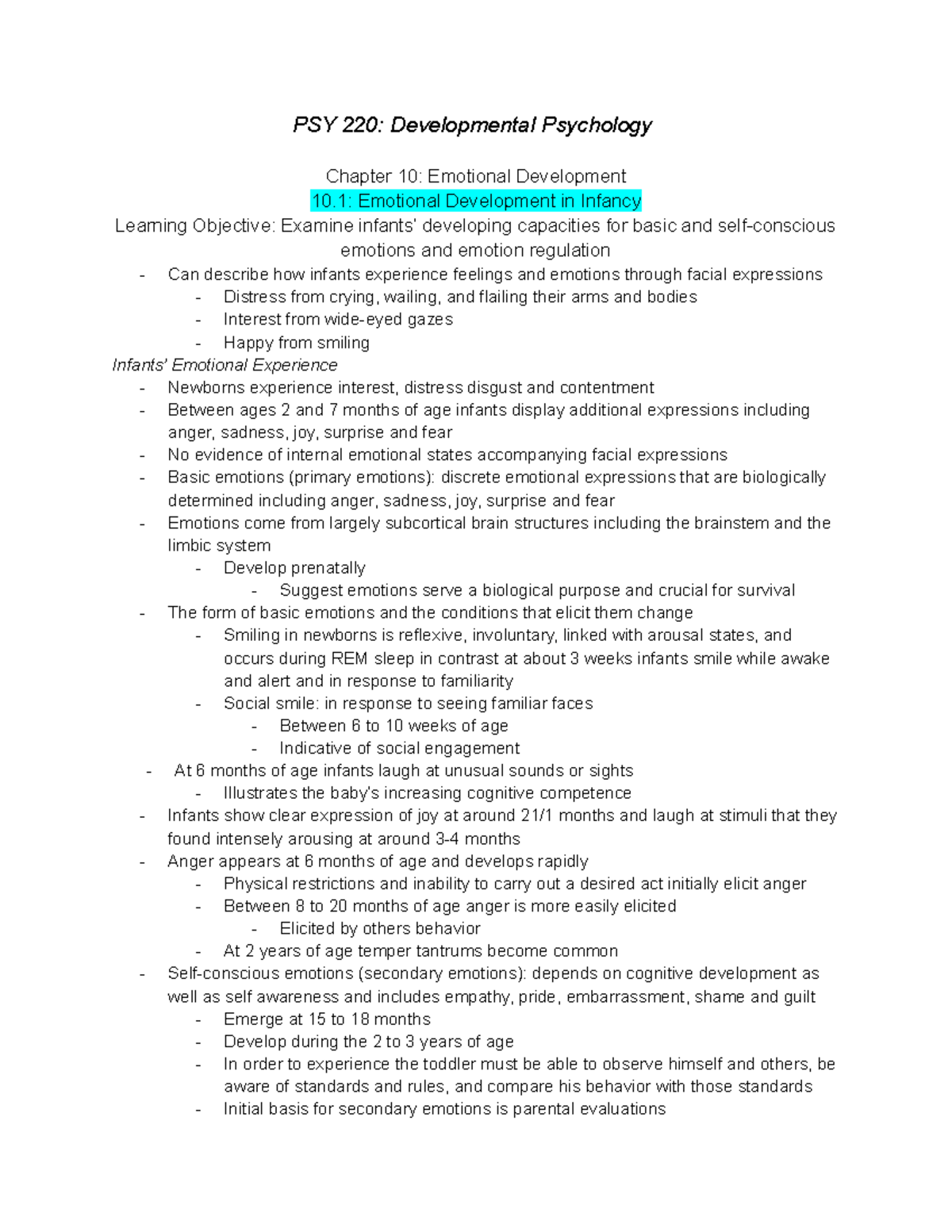 PSY 220 Exam 3 - Exam 3 study guide - PSY 220: Developmental Psychology ...