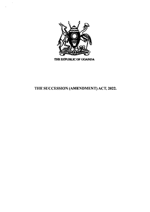 Succession Act Cap 162 - Laws Legislation Commons Uganda Succession Act ...