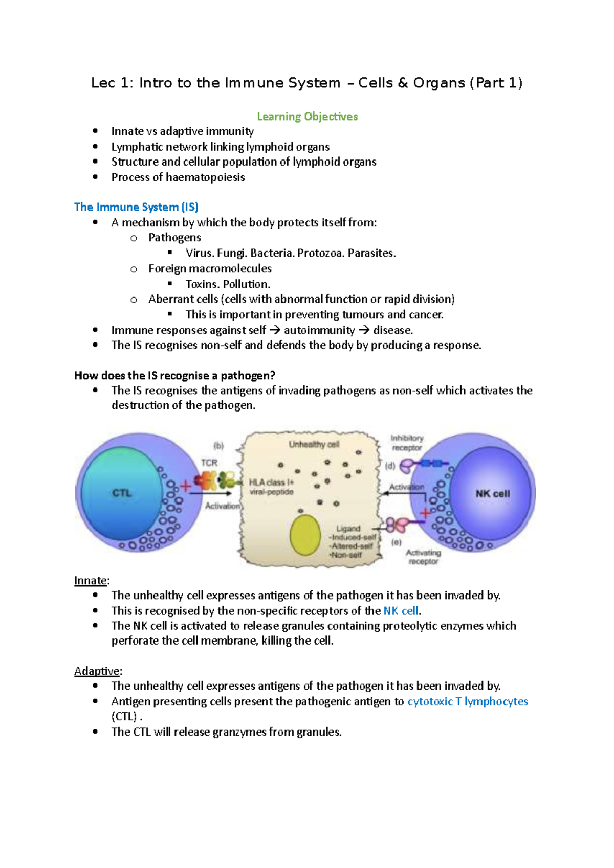 Lec 1 - Intro to the Immune System - Fungi. Bacteria. Protozoa ...