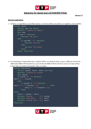 Semana 07 - Principios de Algoritmos - Separata de trabajo 05 – Estructura condicional doble ...