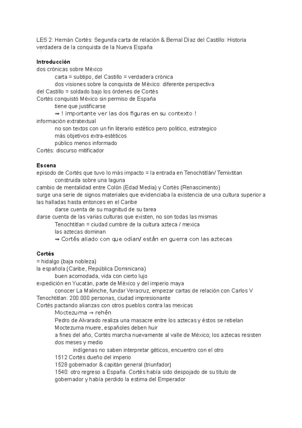 LES 2 Hernán Cortés Segunda carta de relación Bernal Díaz del Castillo ...