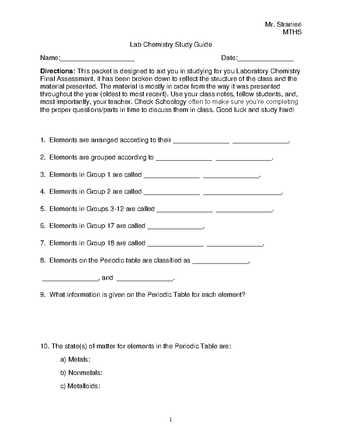 3A+-+Lab+Chem+study+guide+2023 - MTHS Lab Chemistry Study Guide Name