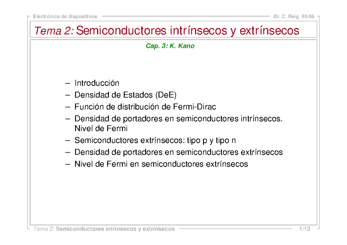 Ed tema-02 - Tema 2: Semiconductores intrínsecos y extrínsecos Cap. 3 ...