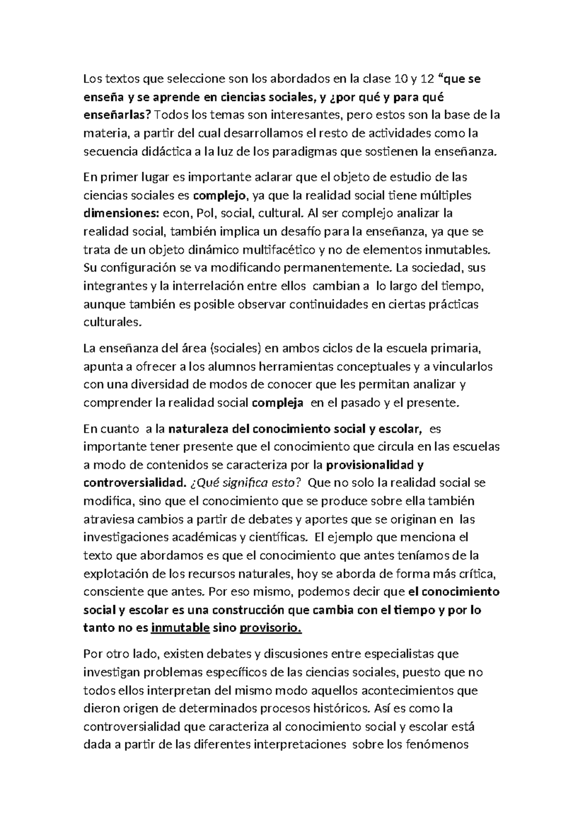 Aprender y enseñar ciencias sociales - Los textos que seleccione son ...