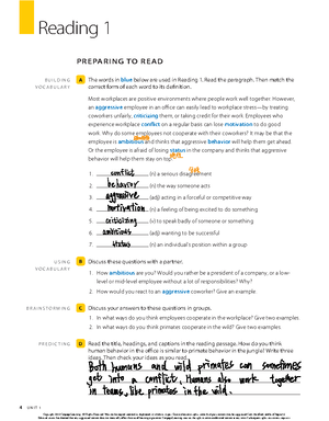 Pathways RW 1 Vocabulary Extension Answer Key - Pathways 2nd edition ...