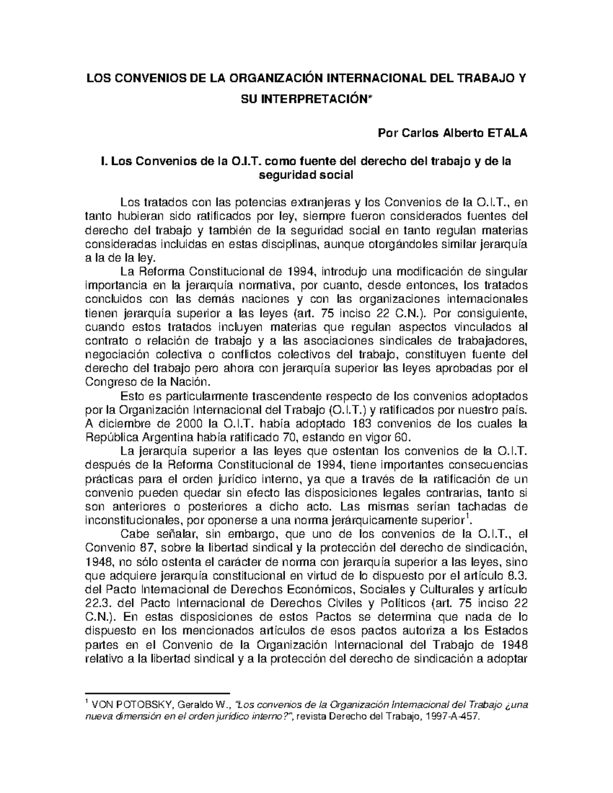 Etala los covenios de la oit y su interpretacion - LOS CONVENIOS DE LA ...