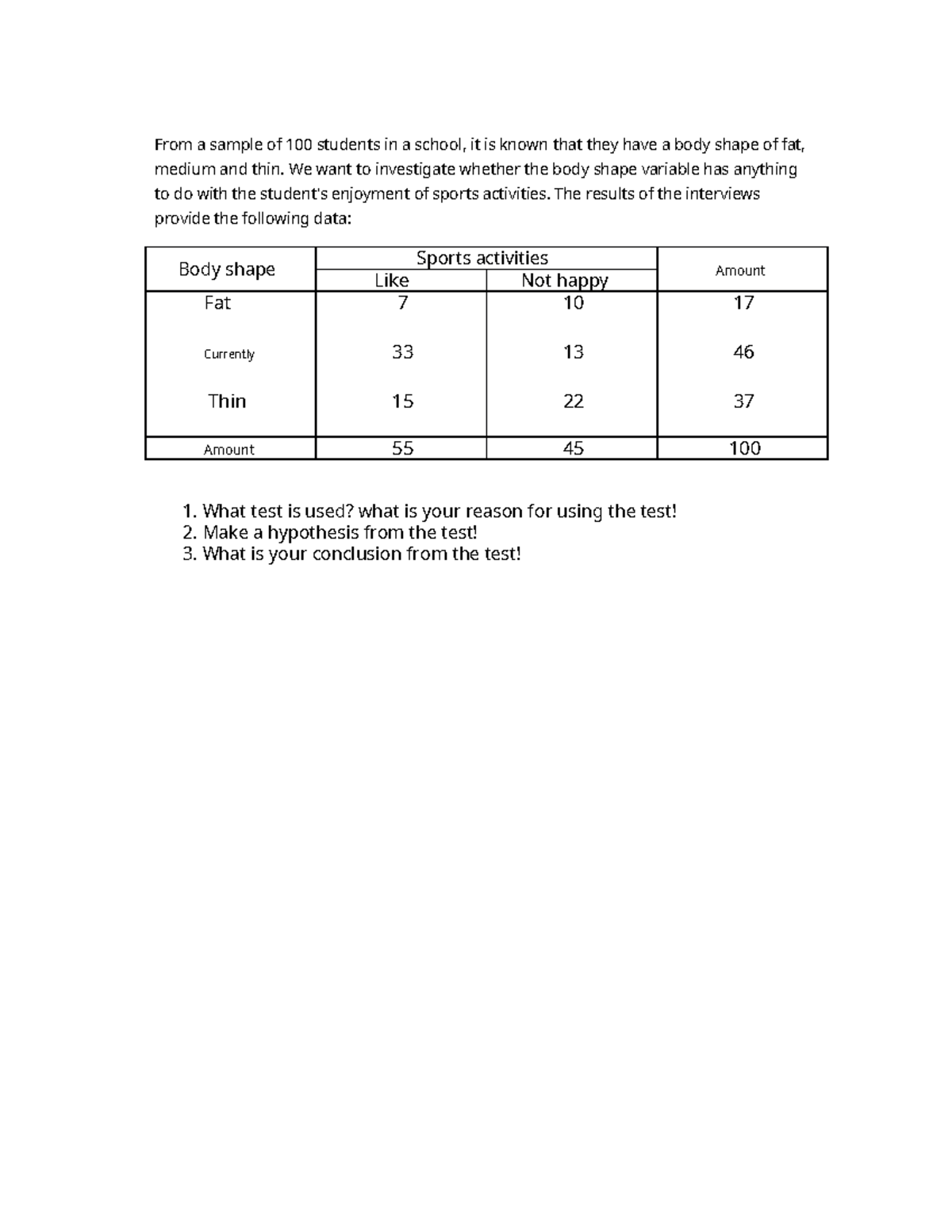Statistics Materials-15 - From a sample of 100 students in a school, it ...