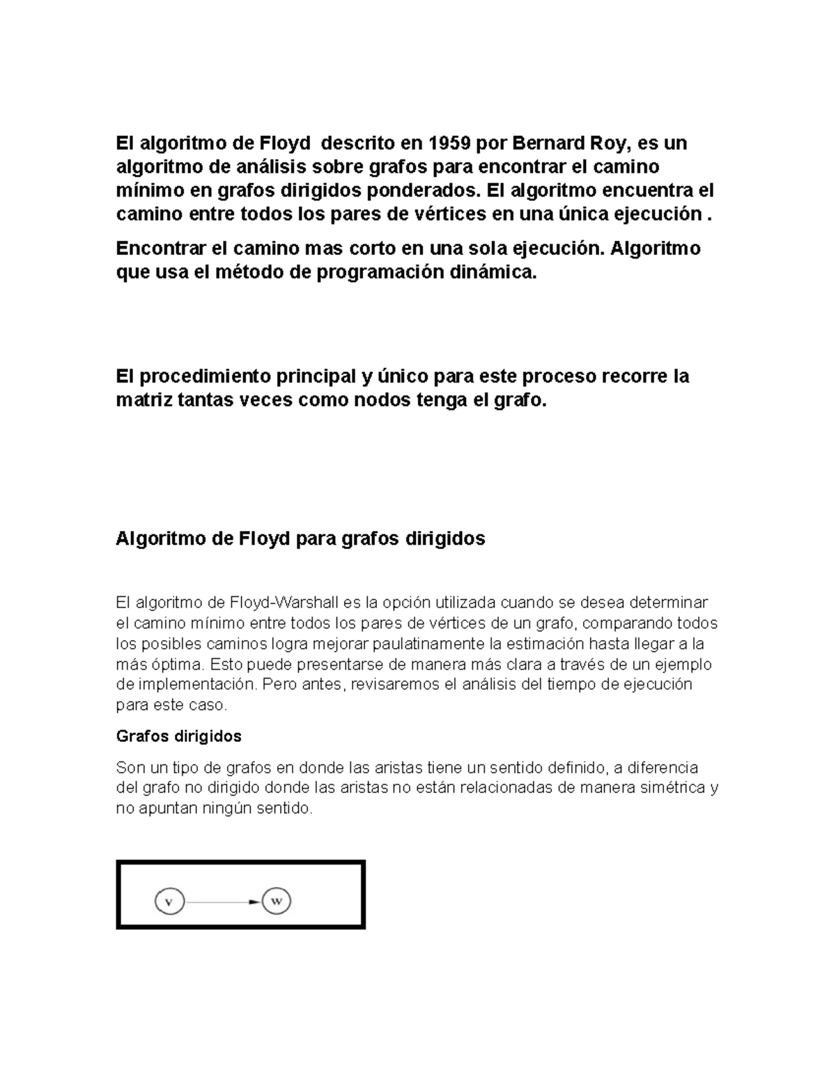 Algoritmo de Floyd para grafos dirigidos - El algoritmo de Floyd ...