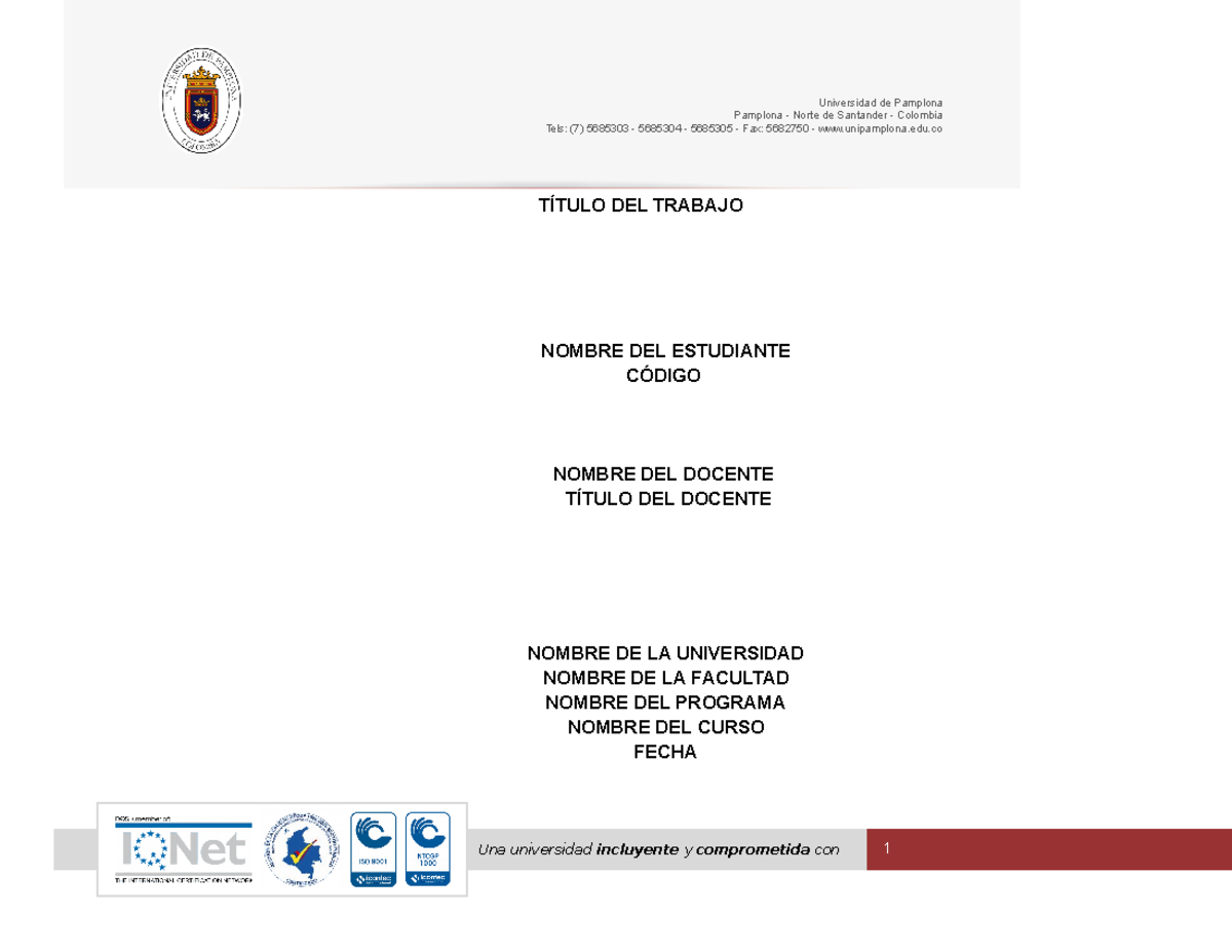 Formato mapa conceptual - TÍTULO DEL TRABAJO NOMBRE DEL ESTUDIANTE CÓDIGO NOMBRE DEL DOCENTE ...