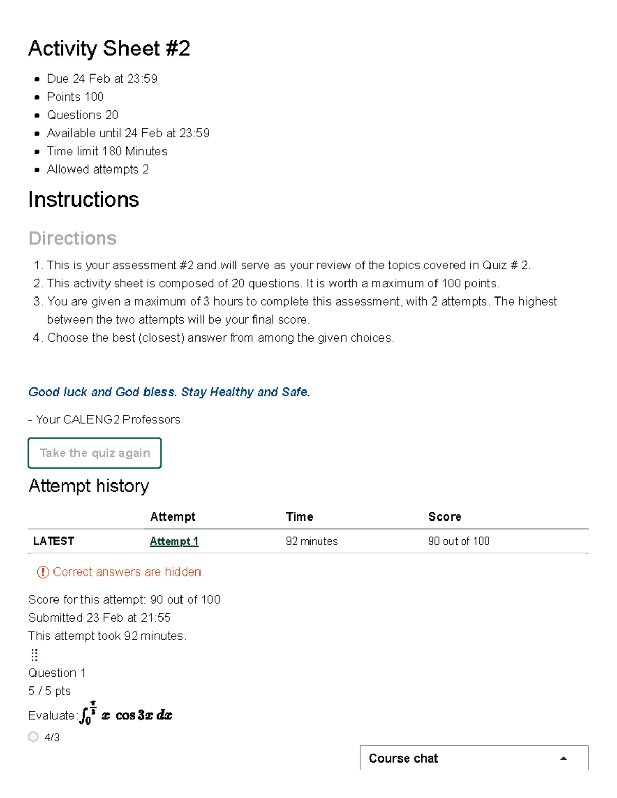 Activity Sheet #2 [1232 Caleng 2 ER4] - Integral Calculus - Activity Sheet Due 24 Feb at 23 ...