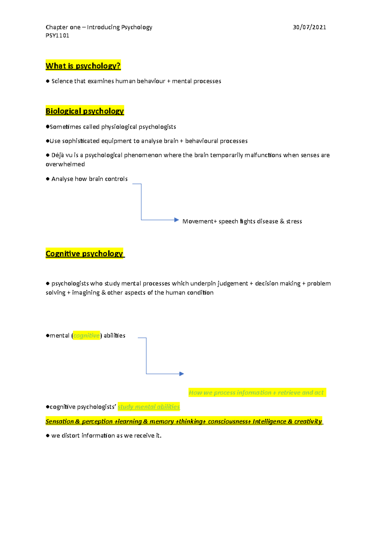 Reading week one - What is Psychology? - Chapter one – Introducing ...