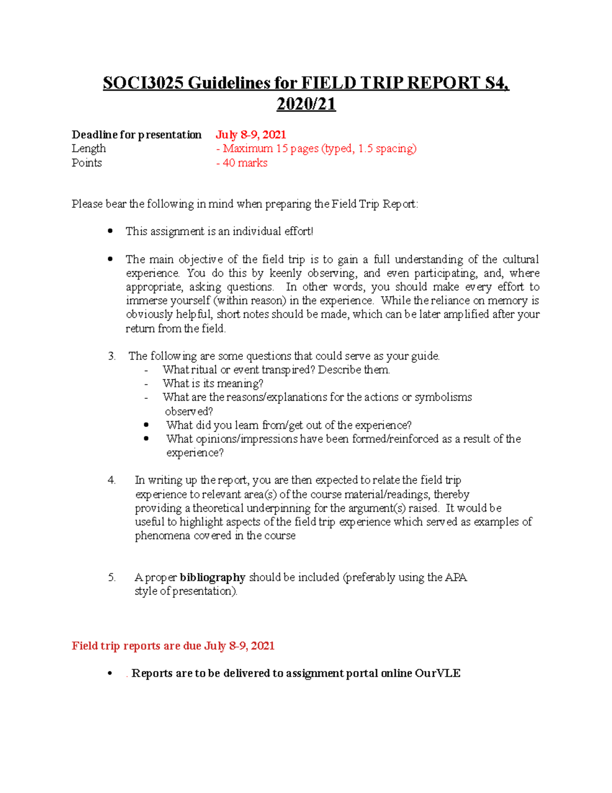 SOCI3025 Field Trip Guideline - SOCI3025 Guidelines for FIELD TRIP ...