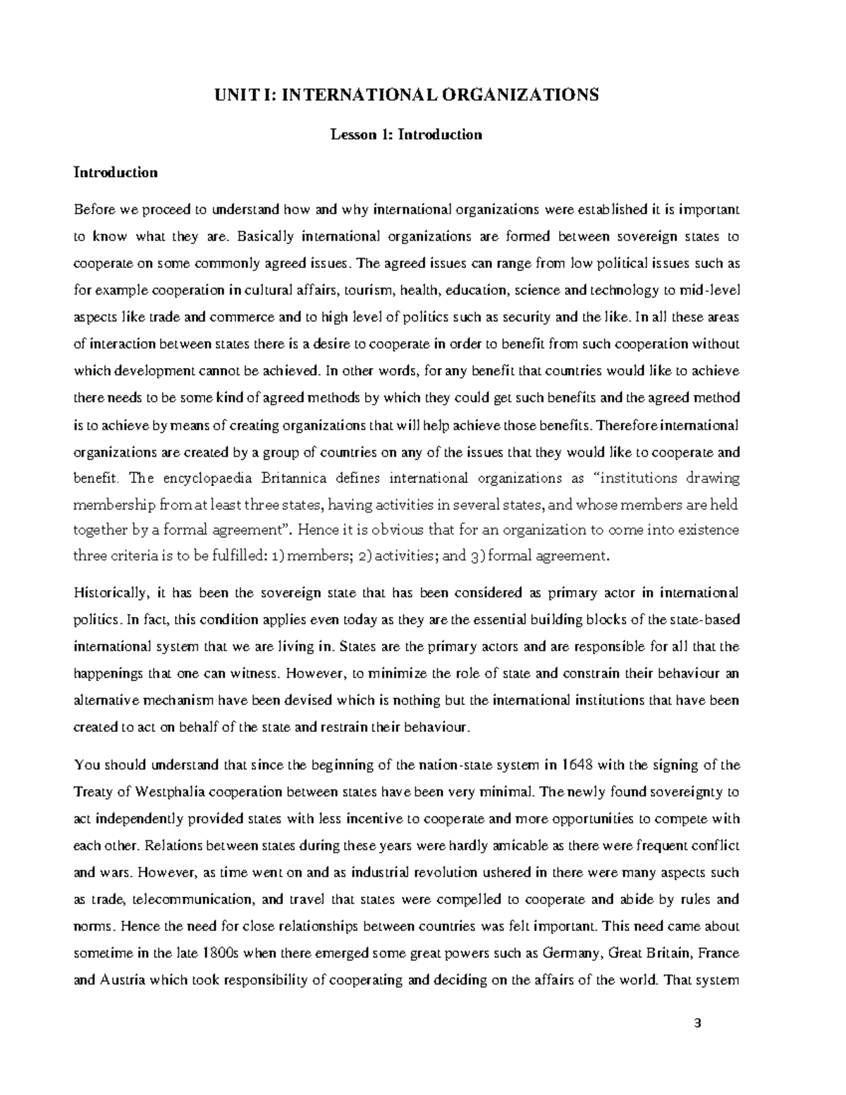 International organisations - Basically international organizations are ...