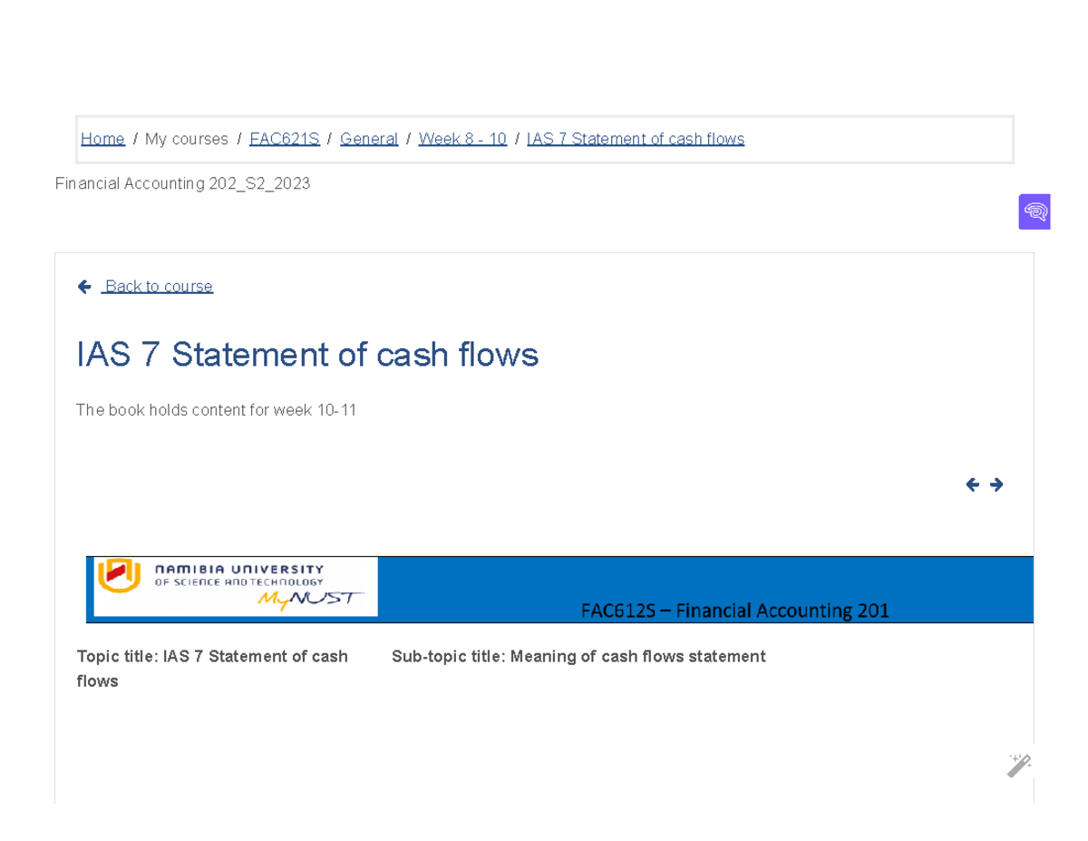 IAS 7 Statement of cash flows Meaning of cash flow statements - Home ...