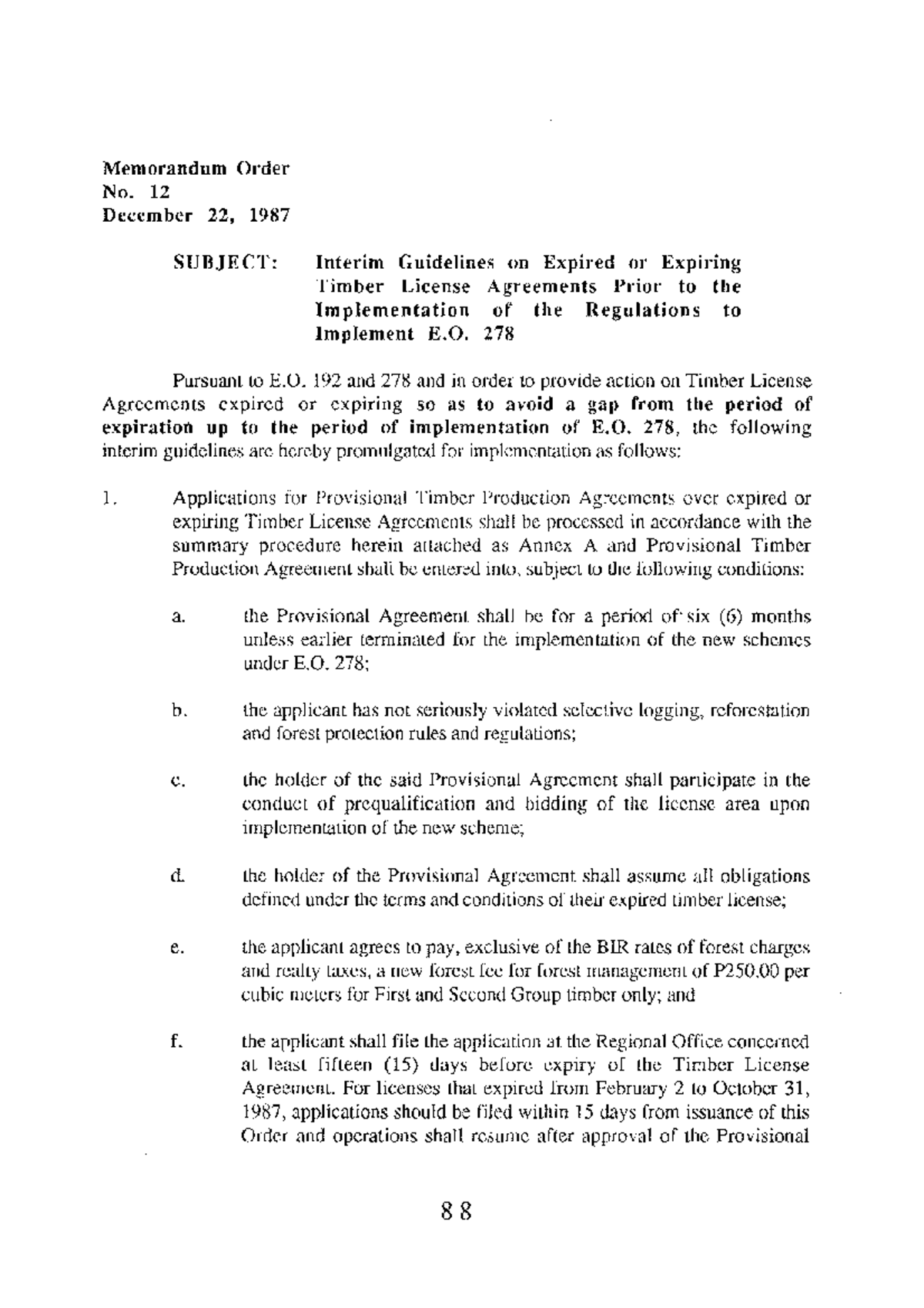 Interim Guidelines on Expired or Expiring timber License Agreement ...