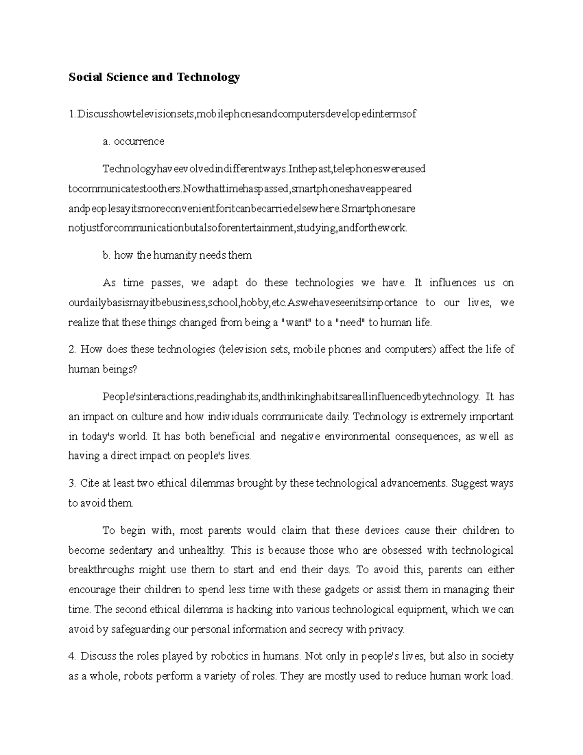 Social Science and Technology 3 - Social Science and Technology - Studocu