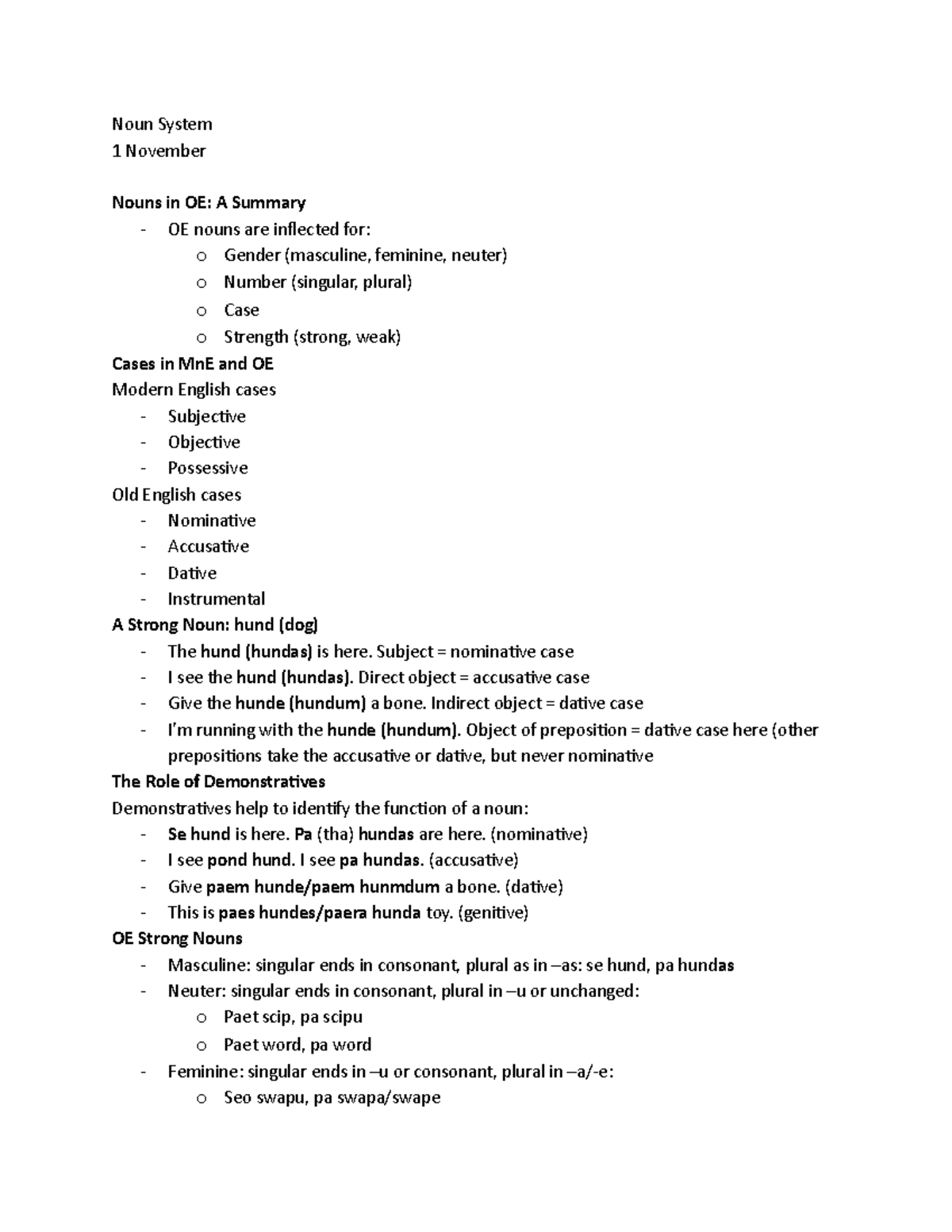 Noun System - Prof. Martin Boyne/Prof. Andrew Loeb - Noun System 1 ...