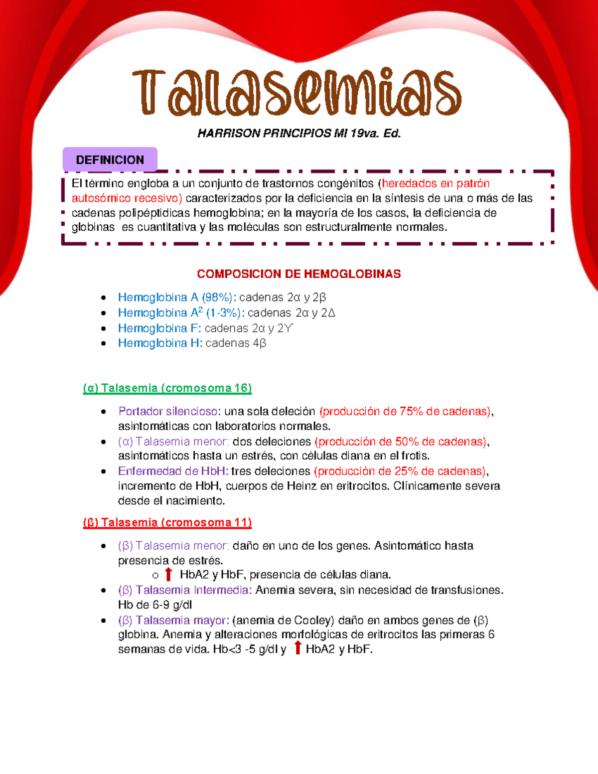 Talasemias - resumen de guia de practica clinica para el ENARM ...