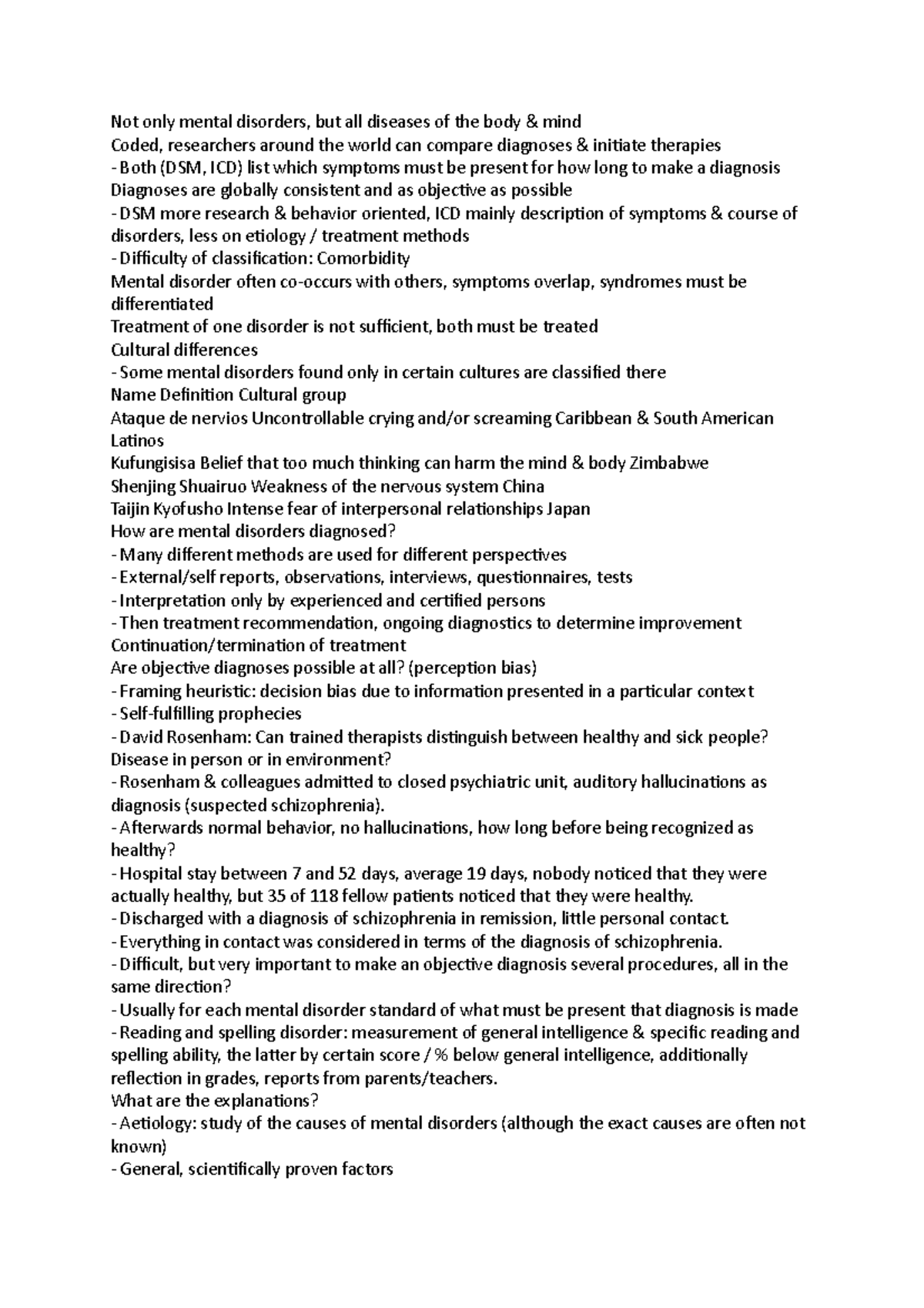 Not only mental disorders - Afterwards normal behavior, no ...