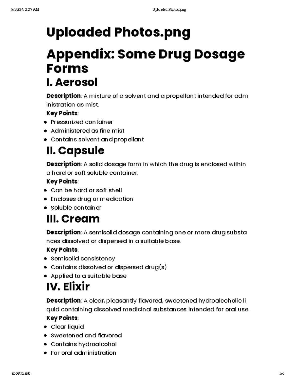 Appendix- SOME DRUG Dosage Forms - Uploaded Photos Appendix: Some Drug ...