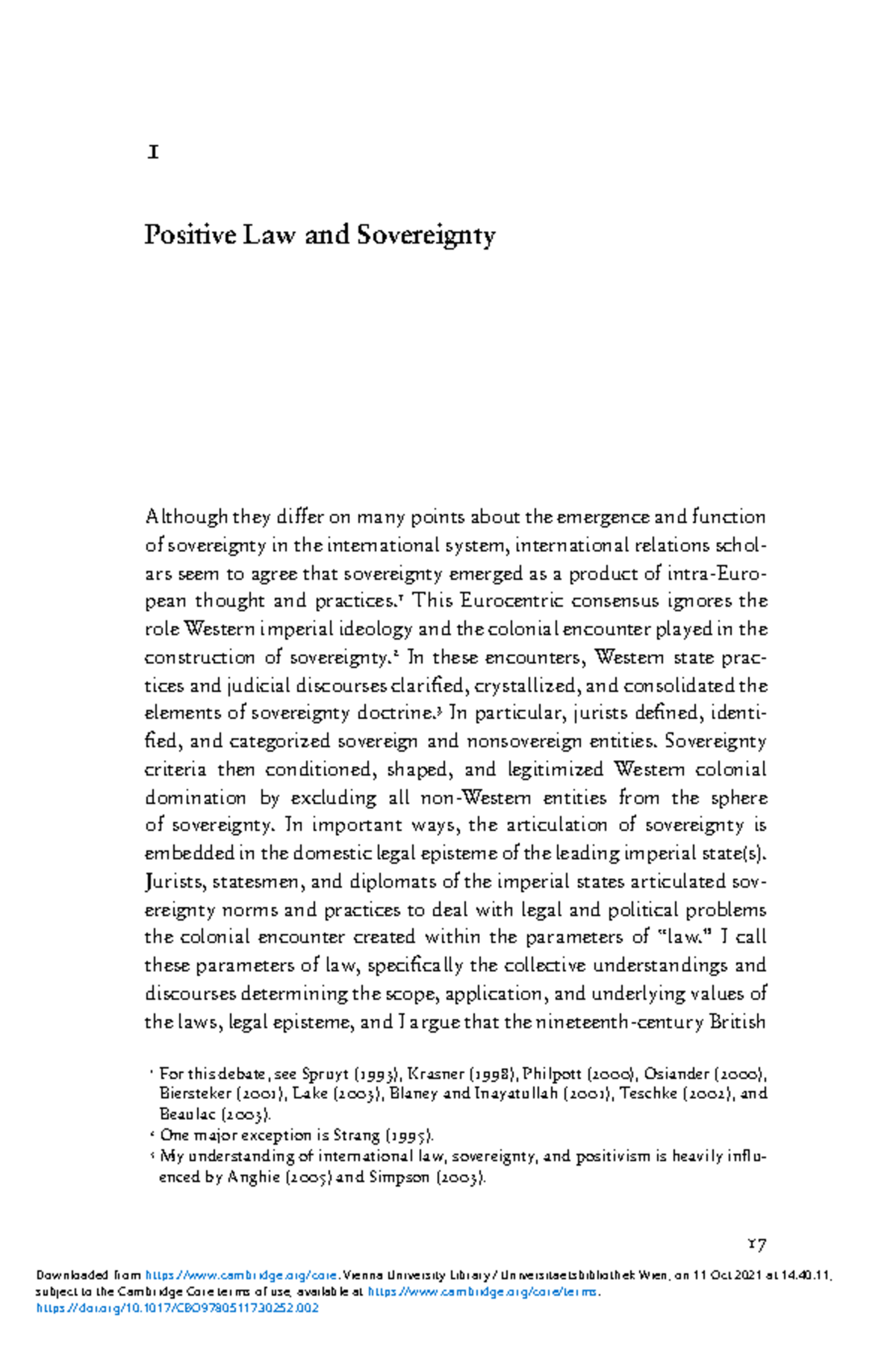 Positive law and sovereignty - 17 1 Positive Law and Sovereignty ...