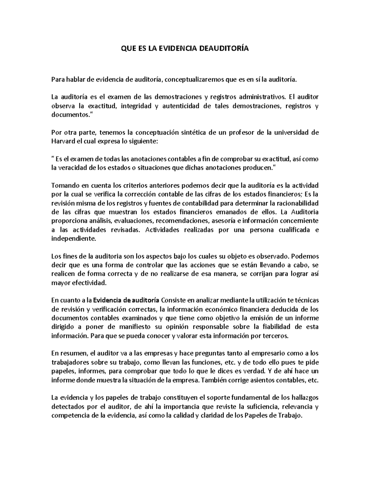 QUE ES LA Evidencia Deauditoría pdf - Warning: TT: undefined function: 32 QUE ES LA EVIDENCIA ...
