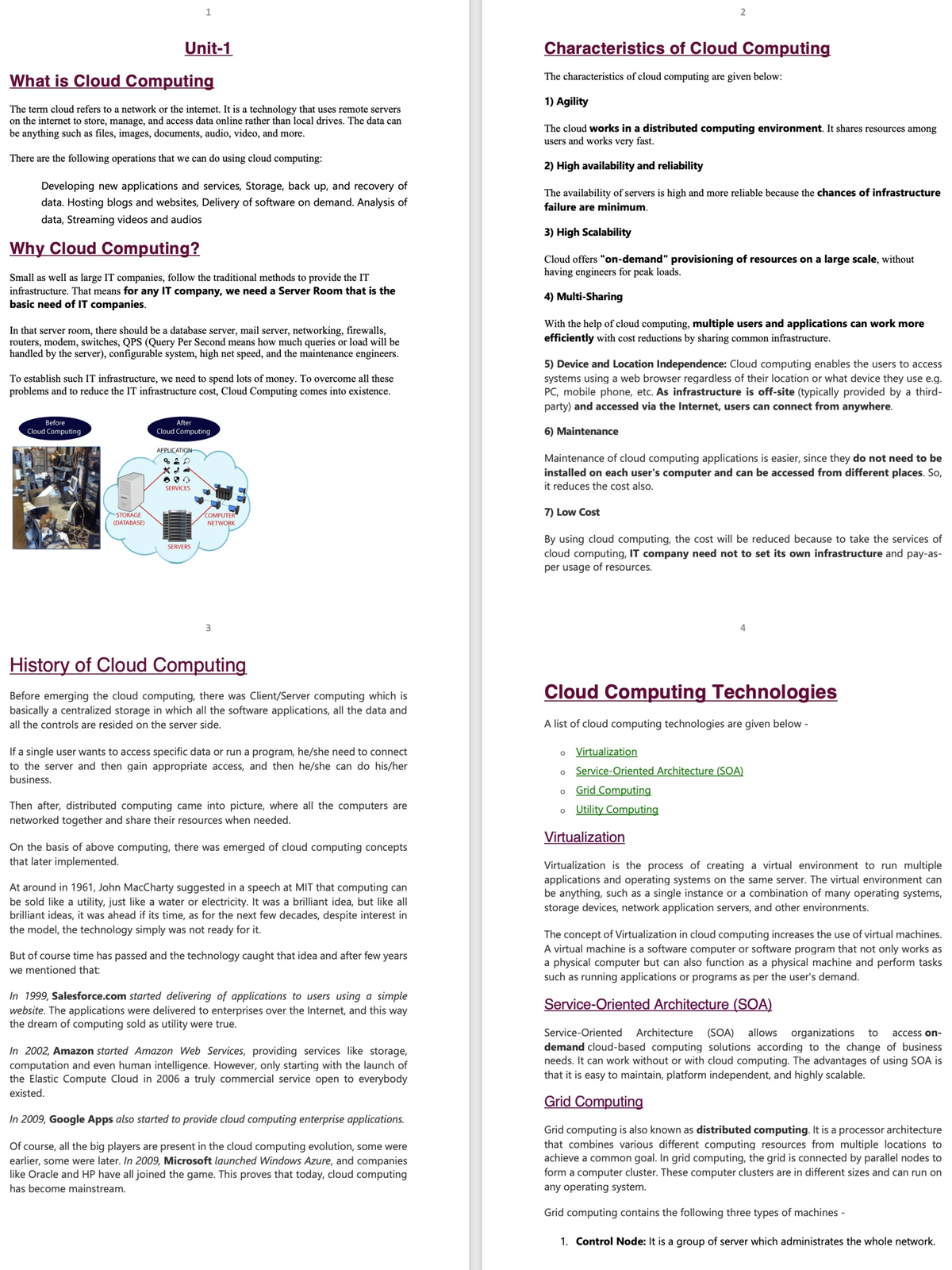 Cloud Computing - notes - Information Technology - Studocu