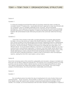 D078 Task 2 notes - D078 TEM1 - Business Environment Applications I ...