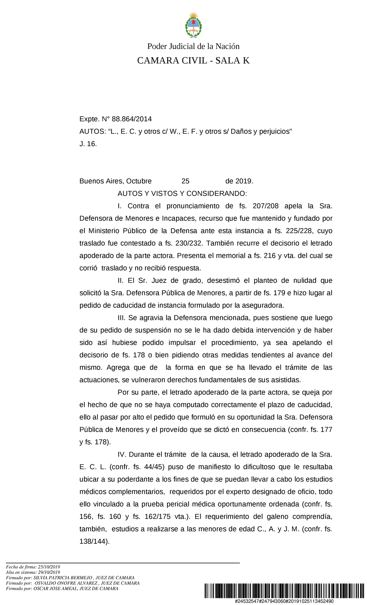 2019 Cnciv Caducidad DE Instancia Ministerio Publico - Poder Judicial ...