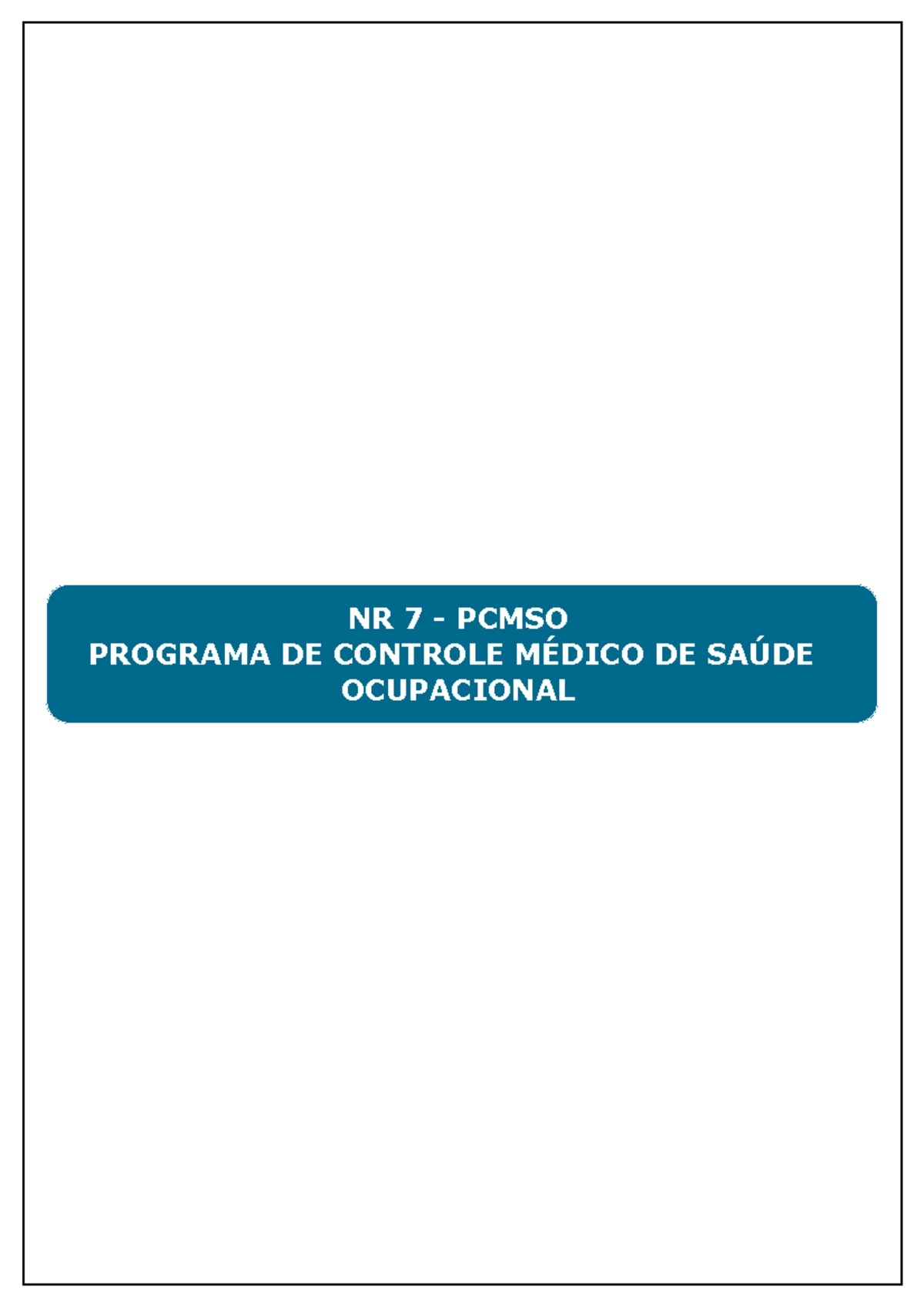 259971838 Nr7 Mapa Mental - NR 7 - PCMSO PROGRAMA DE CONTROLE MÉDICO DE ...