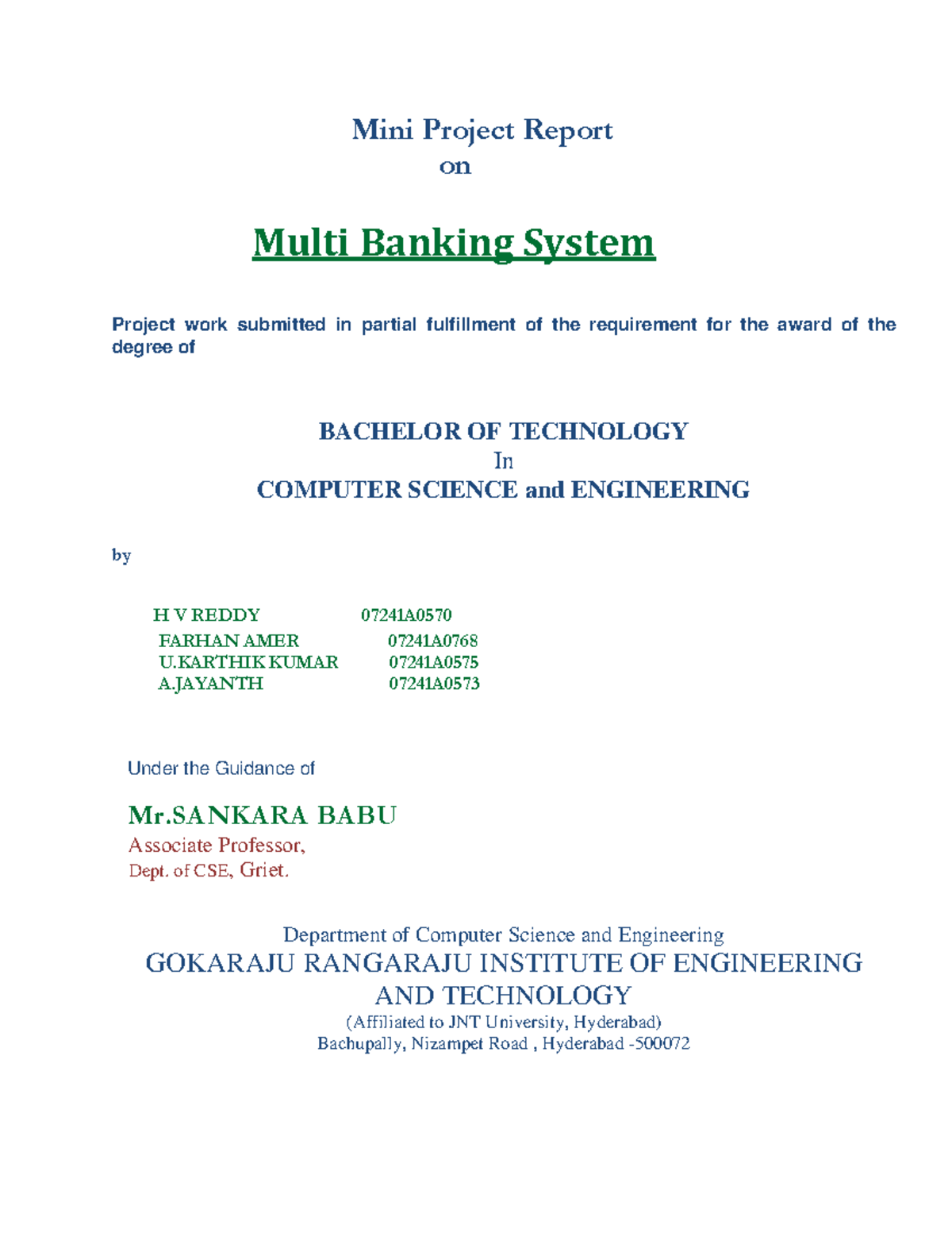 T25-DOC-Multi Banking System-Documentation - Mini Project Report on Multi Banking System Project ...