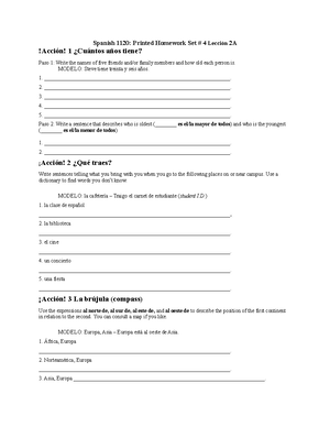 Spanish 1120 Extended Writing Homework Set 6 - 06/20/ Spanish 1120 ...