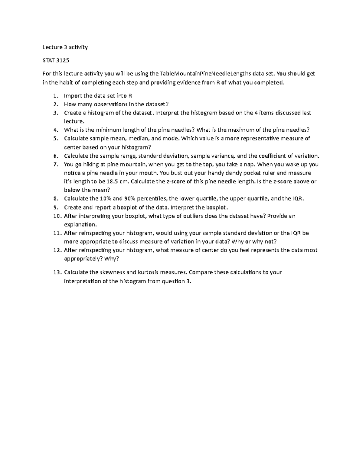 3 Lecture 3 activity - Idk - Lecture 3 activity STAT 3125 For this ...