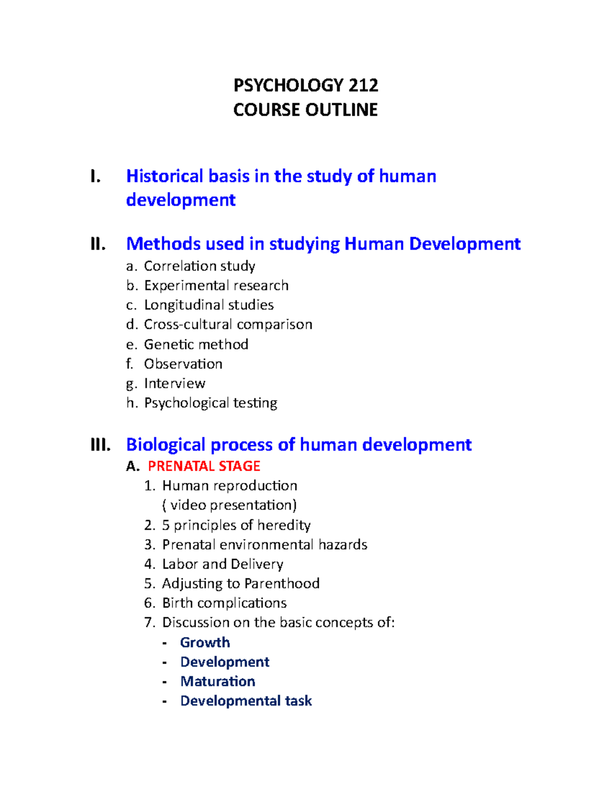 Psych 212 Course Outline Revised - PSYCHOLOGY 212 COURSE OUTLINE I ...