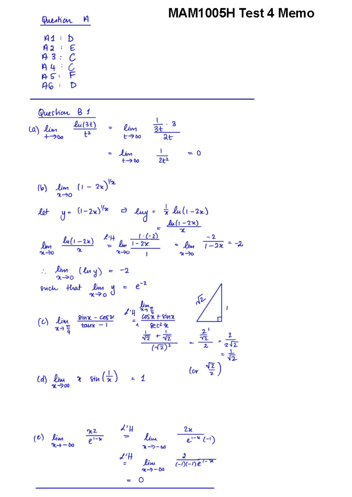 Test4 Memo 2024 - Memo for CT4 2024 - MAM1005H - MAM1005H Test 4 Memo ...