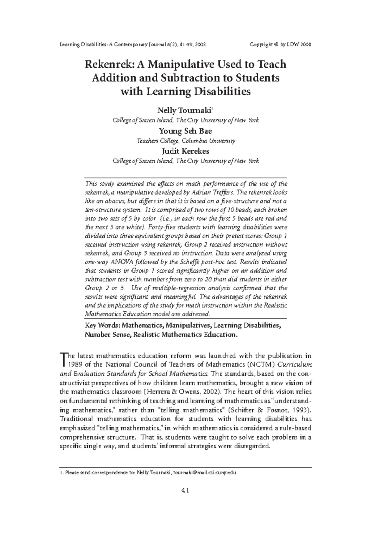 EJ804513 - Rekenrek: A Manipulative Used to Teach Addition and ...