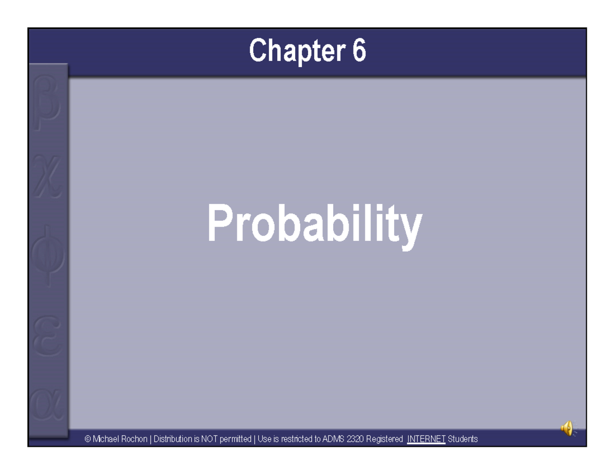Chapter 6 11th Edition SD - 1 SlideS - ProbabilityProbability Chapter 6 ...
