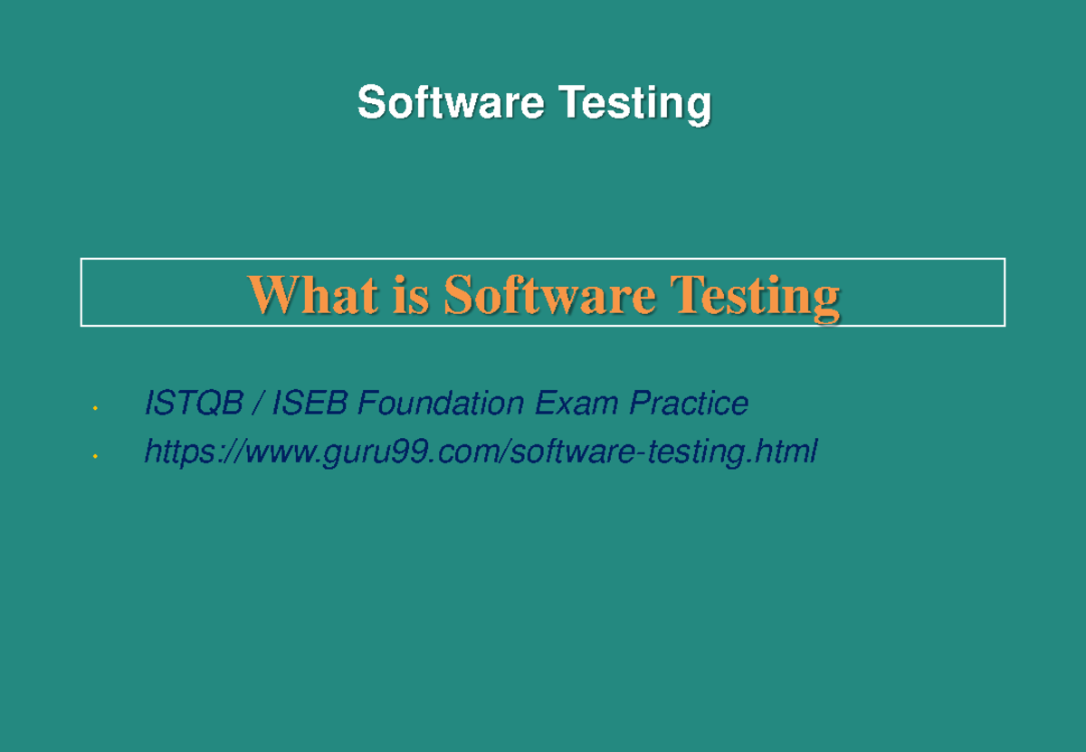 01. Introduction to ST - software testing - What is Software Testing ...