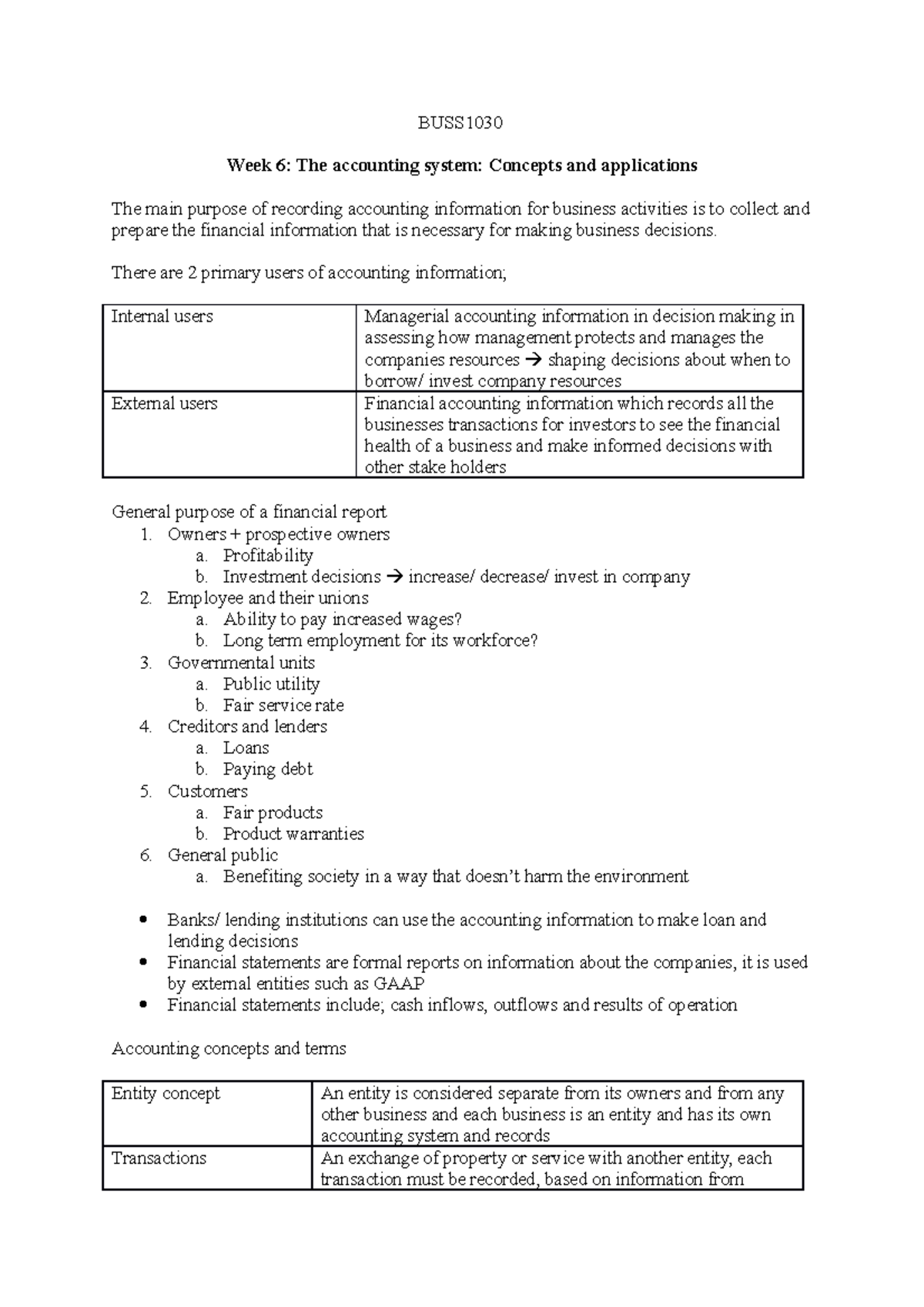 BUSS1030 - LECTURE NOTE SUMMARY - BUSS1030 - USyd - Studocu